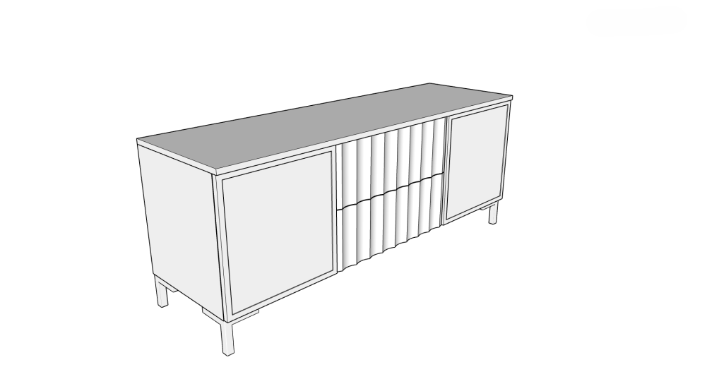 110-60CRED-D1-B1 American Modern 60'' Credenza Media Consoles