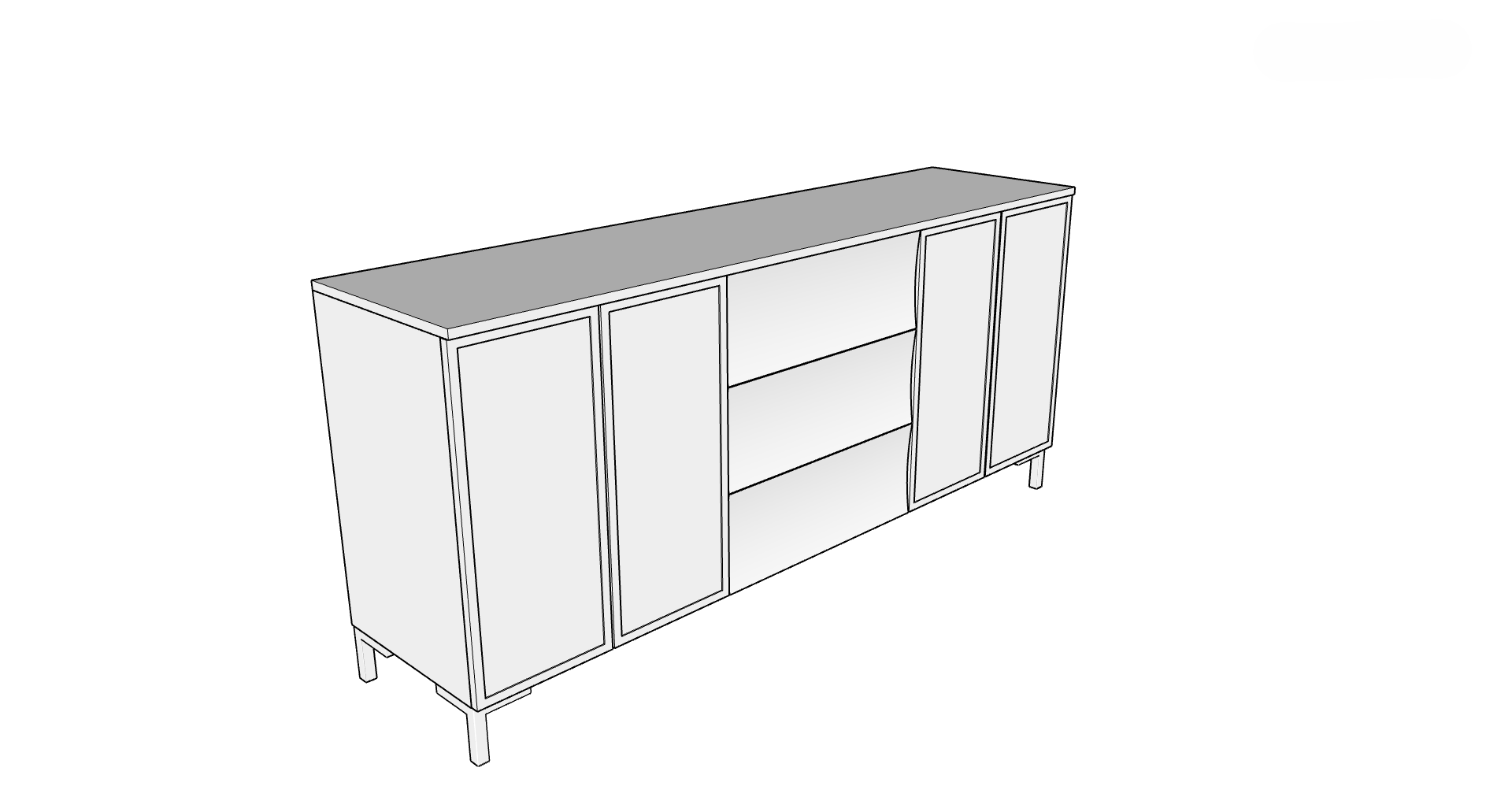 110-74BUF-D7-B1 American Modern 74'' Buffet Buffets